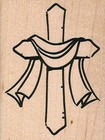 Draped Cross 2 1/2 x 3 1/4" Rubber Stamp, Religious Stamp, Cross Stamp ...