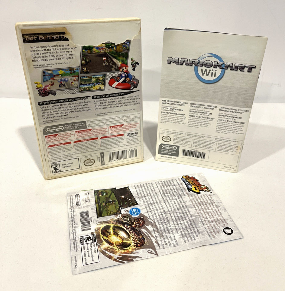 MARIO KART WII NINTENDO WII COVER CASE BOOKLET & PROMO INSERT ONLY NO ...