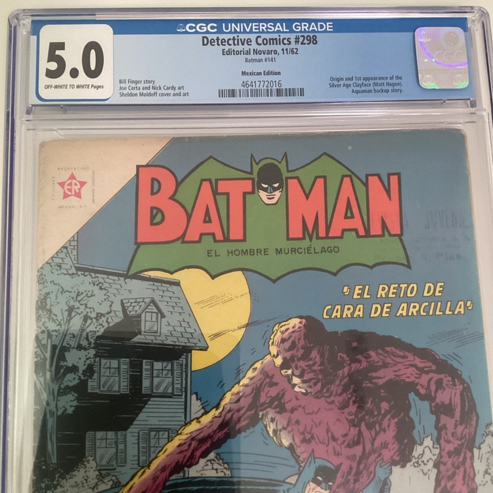 1962 SPANISH BATMAN #141 CGC 5.0 NOVARO MEXICO DC DETECTIVE COMICS #298 ...