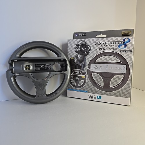 Wii U Mario Kart 8 Steering Wheel: Metal Mario grey-silver Hori in the ...