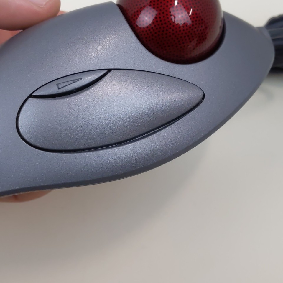 Logitech TrackMan Marble USB Wired Trackball Mouse Ergonomic Optical ...