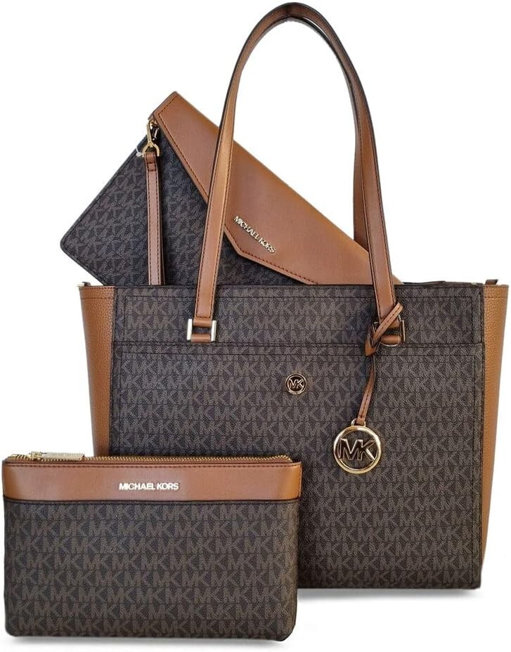 Michael Kors Maisie Large Leather 3 in 1 Tote Bag Brown MK Michael Kors Maisie Large Leather 3 in 1 Tote Bag Brown MK