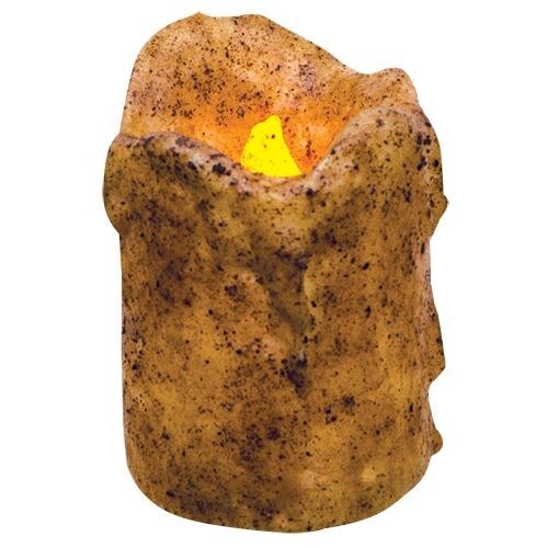 NEW Primitive TIMER PILLAR Burnt IVORY Textured Drip Candle 4"x3 ...