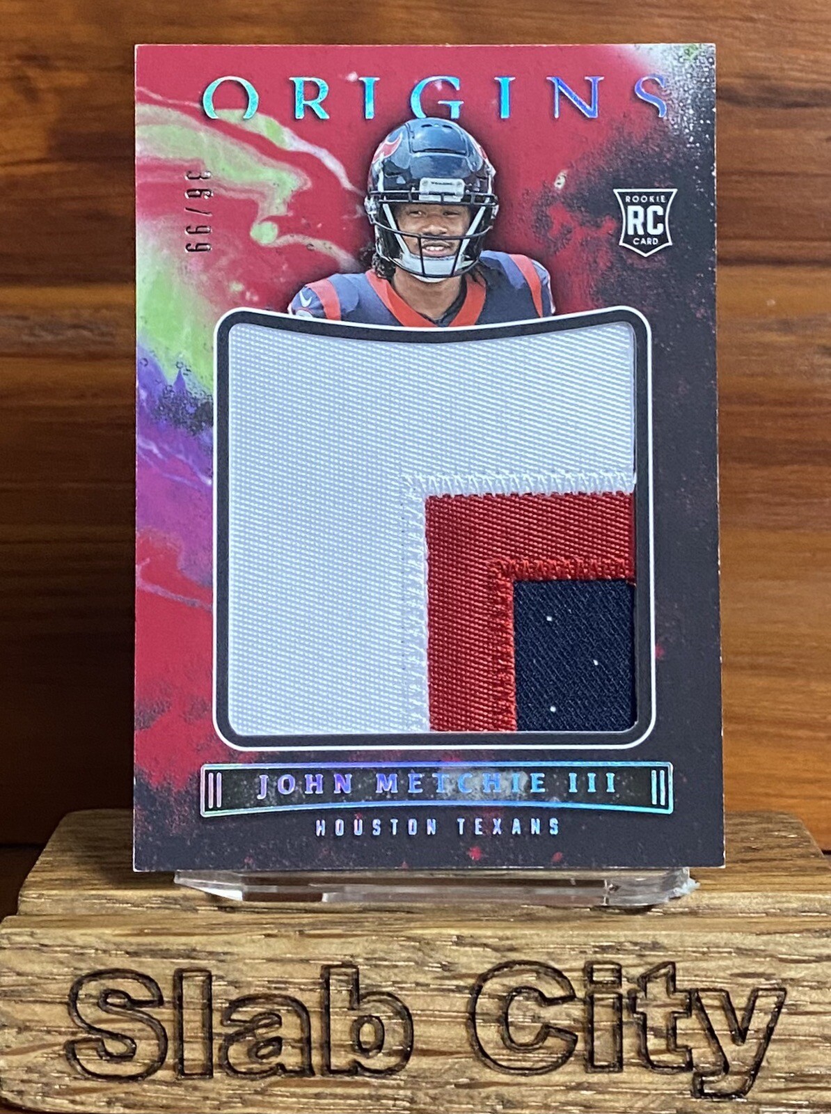 2022 Panini Origins John Metchie Rookie Jumbo Patch 3 Color SP /99 ...