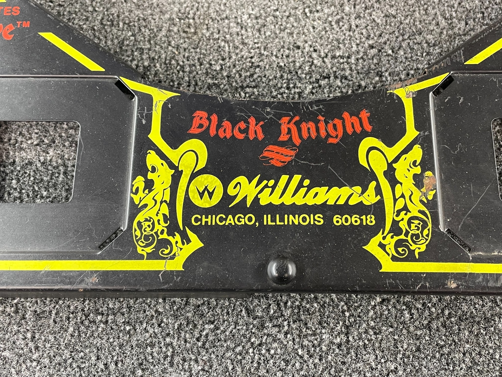 Williams Black Knight Pinball Machine Playfield Apron Instruction Card ...