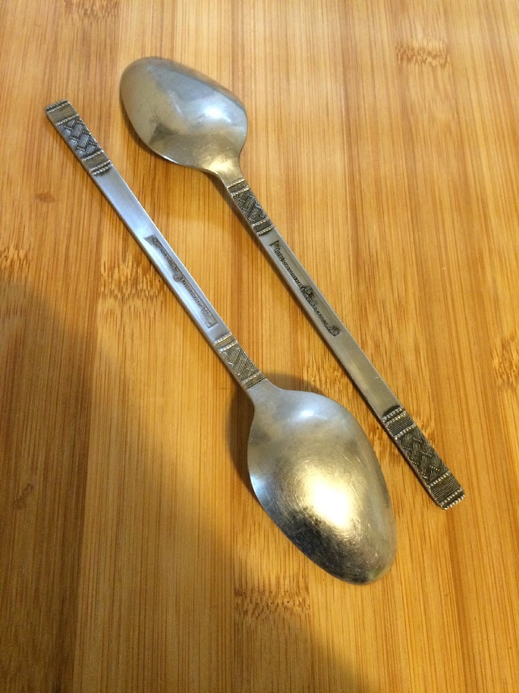 Oxford Hall Stainless Satin WEAVE Crosshatch 2 Oval Soup Spoons 7 1/8 ...