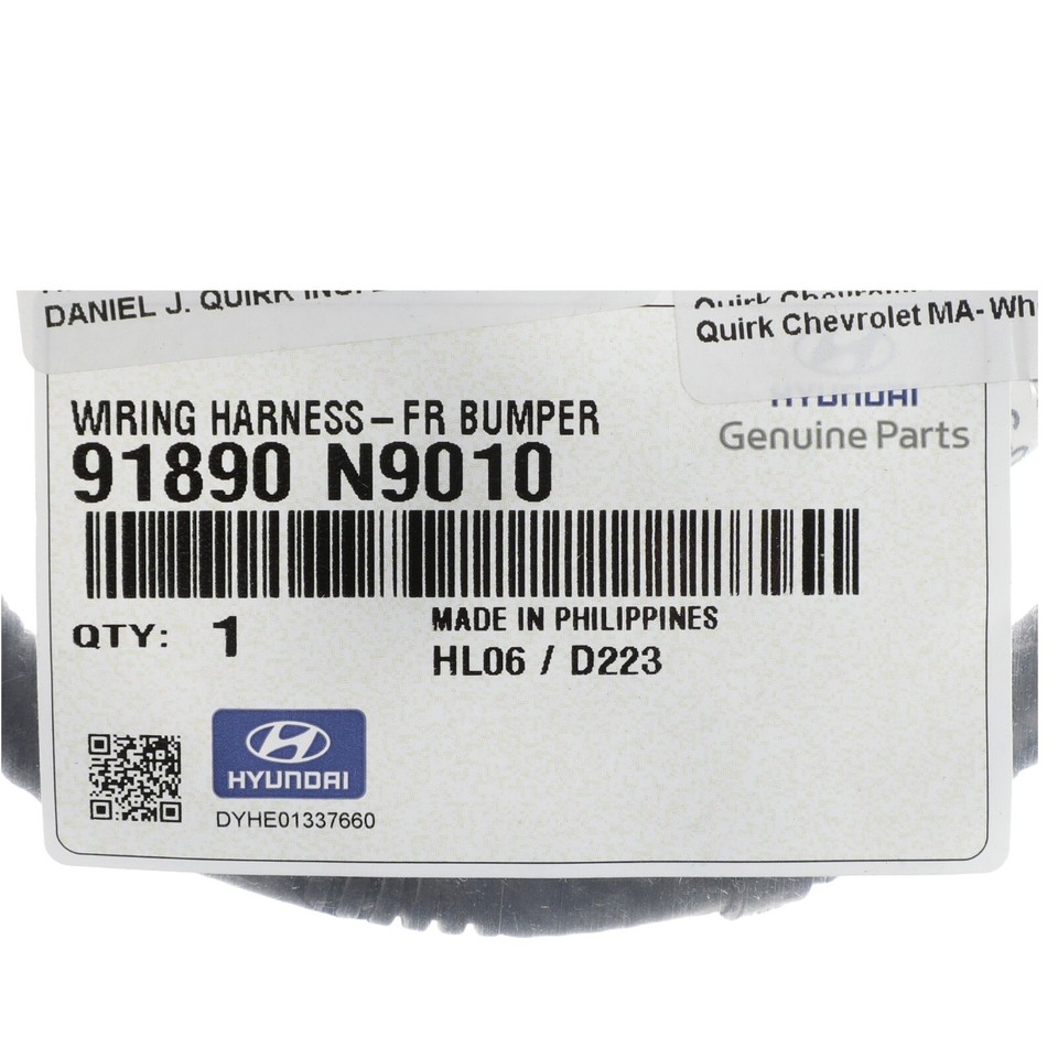 OEM NEW HYUNDAI 2022-2023 Tucson Front Park Assist Wiring Harness 91890 ...