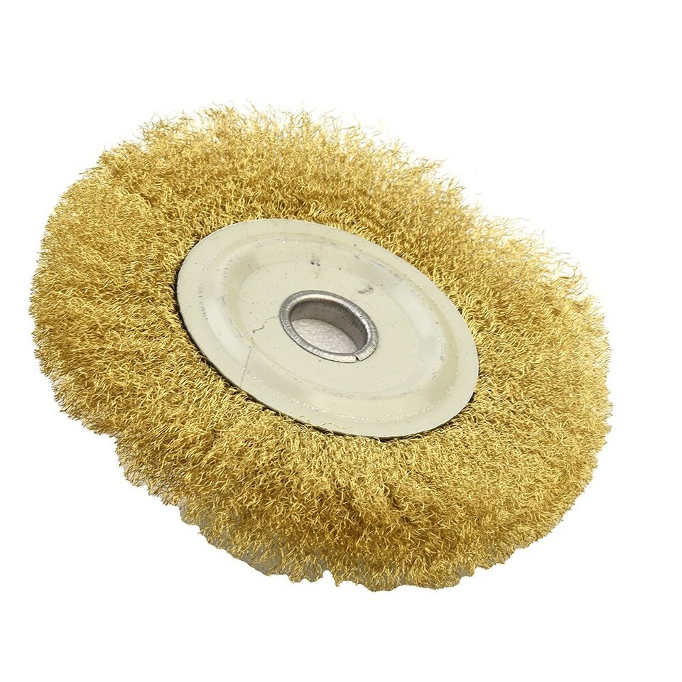 Brass Wire Wheel-Soft Brass Brush Set For Bench-Grinder Metal Shank ...