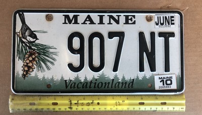 *License Plate, Maine, Vacationland, Passenger, 907 NT | eBay
