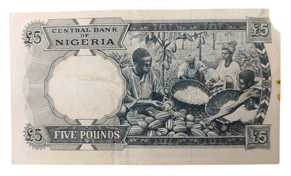 Nigeria 1965 £5 Banknote P-9 A/6 482012 Rare G | Pre-Naira ...