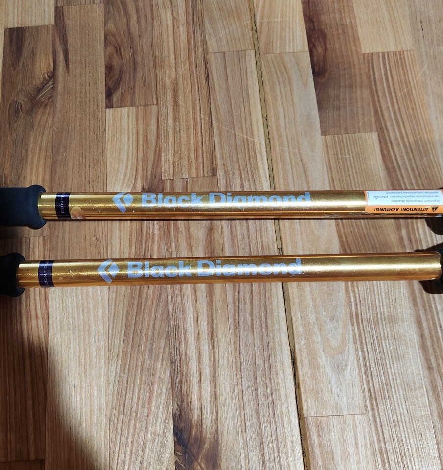 Black Diamond Trail Flicklock Trekking Poles Walking Hiking Sticks Gold ...