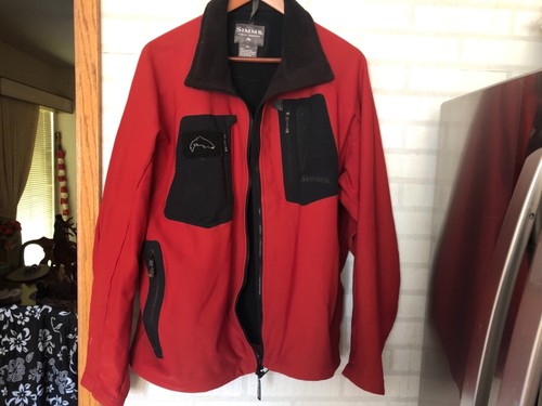 Simms Mens Windstopper Nylon Outer Jacket 2XL Red Orange Fishing ...
