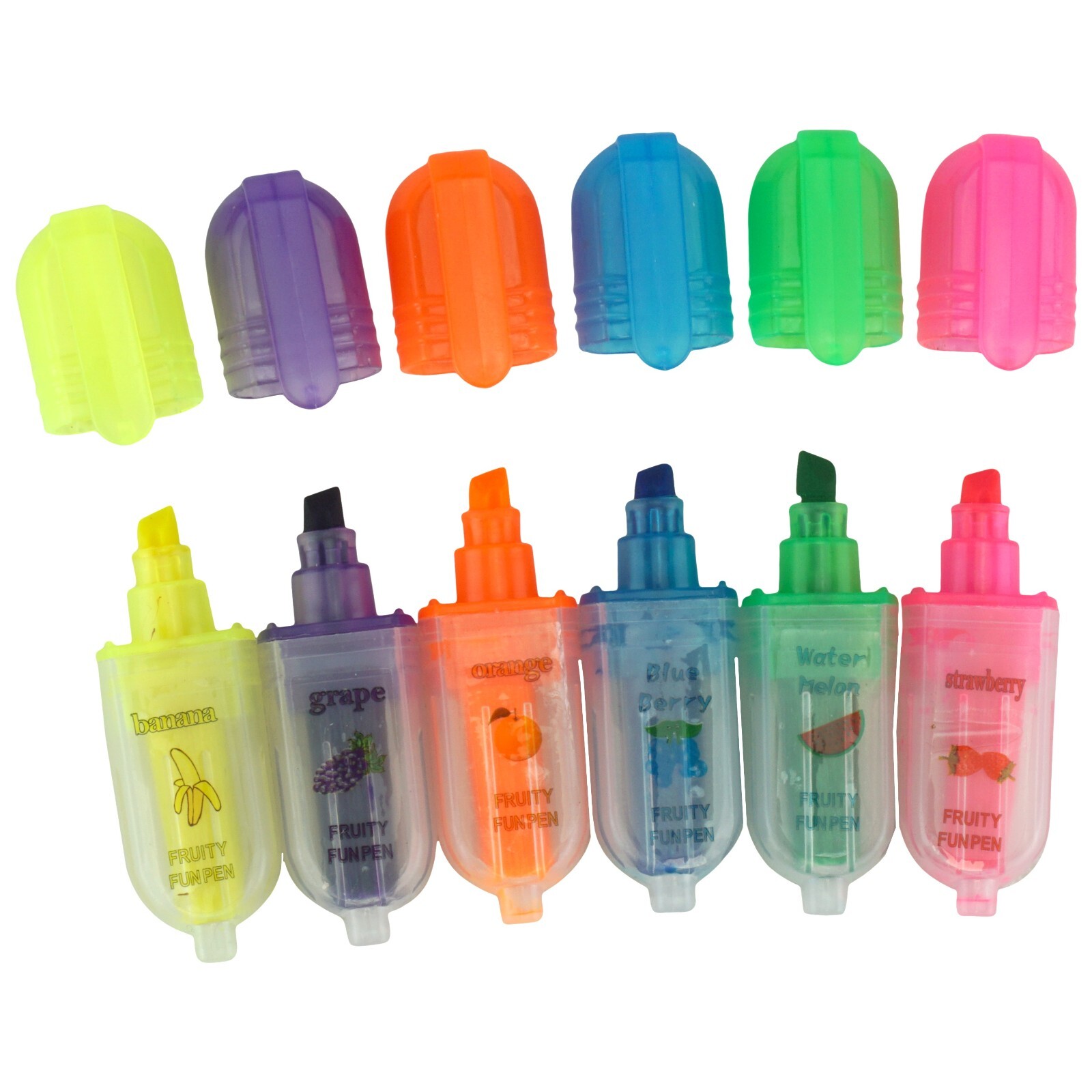 6-36Pcs Fruity Scented Highlighters Pens 6cm Assorted Bright ...
