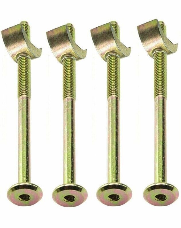4 of Cot & Bed & Patio Furniture Bolts ~ M6 x 100 mm Bolt & Half Moon ...
