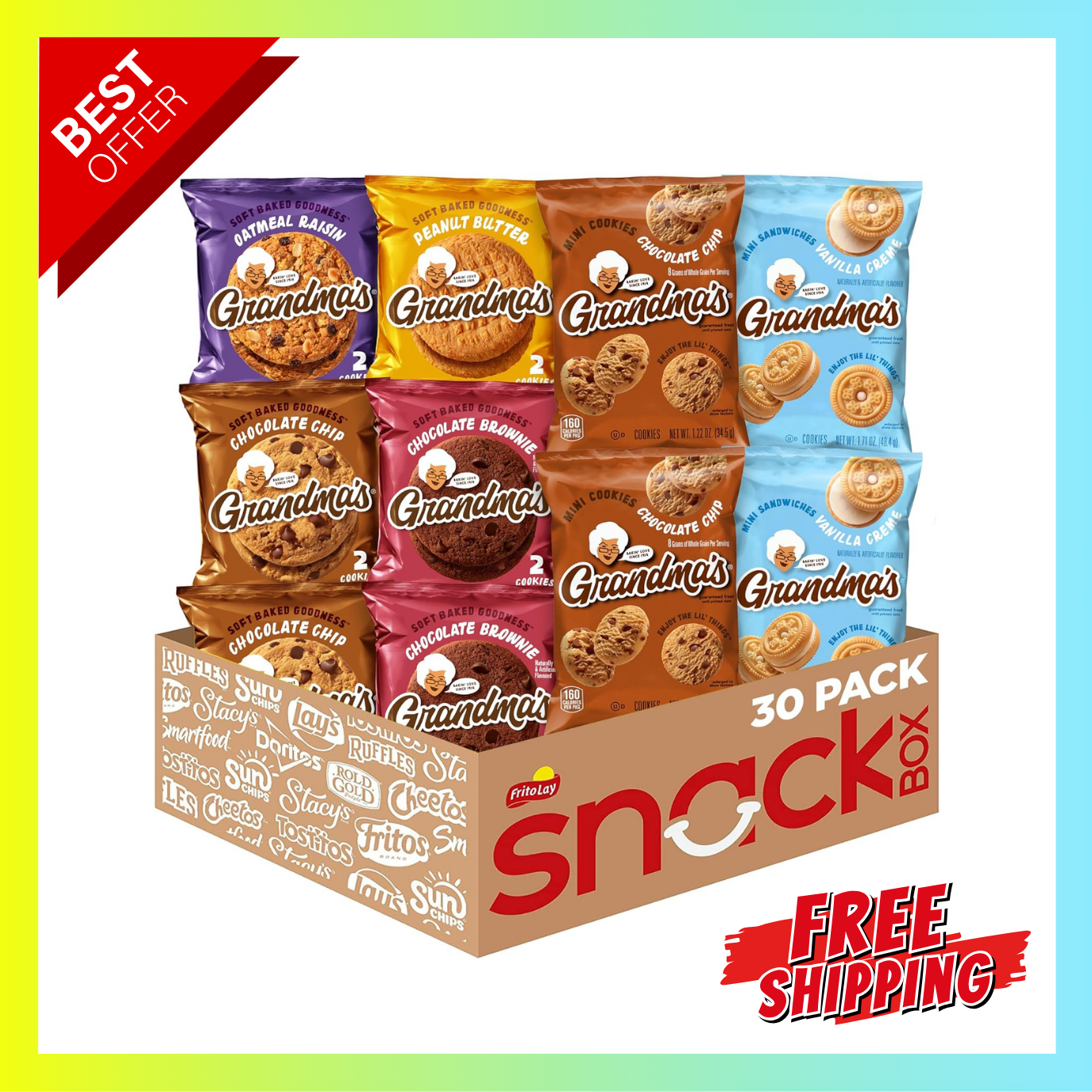 Grandma's Cookies, Variety Pack, (Pack of 30) | eBay