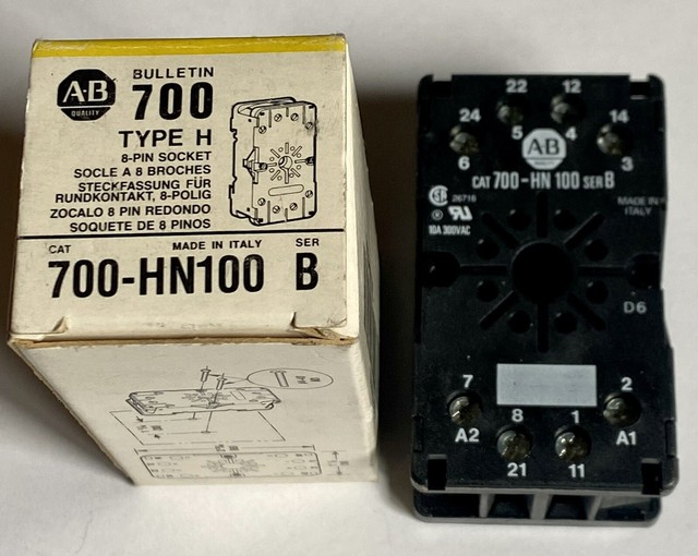 Allen Bradley 700-hn100 Ser D Relay Socket 8 Pin 10a 300vac for sale ...