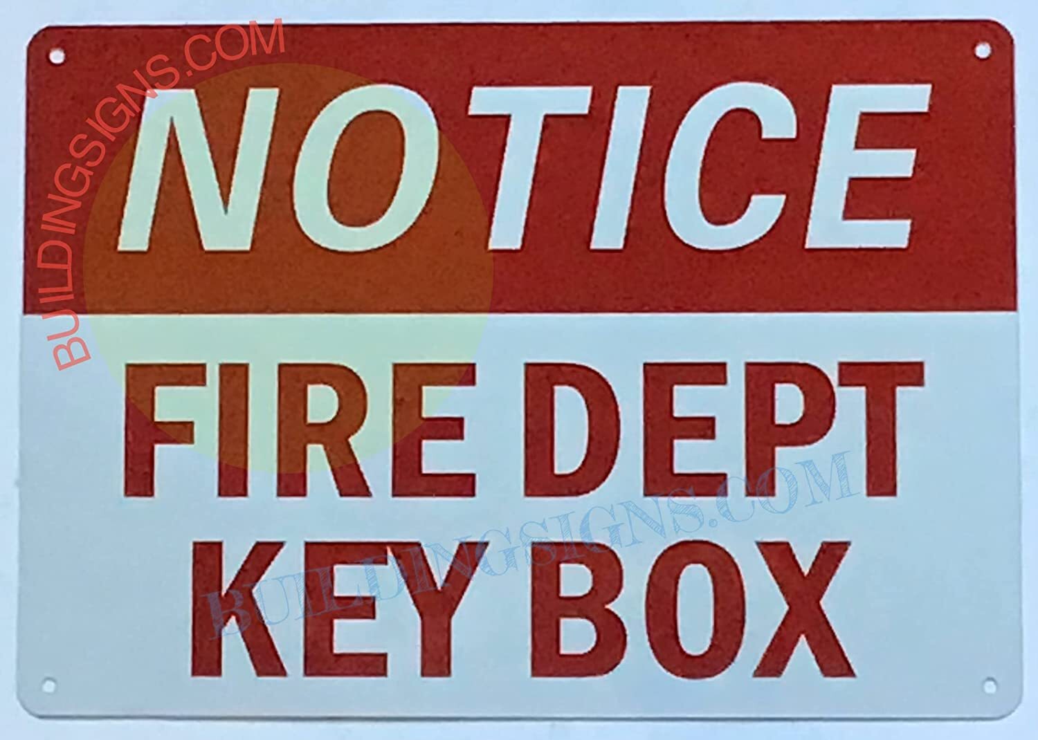 NOTICE: FIRE DEPARTMENT KEY BOX SIGN (REFLECTIVE, ALUMINUM)-REF24-1027 ...