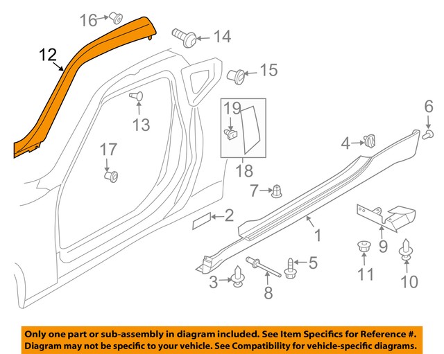 2009-2017 Nissan 370z Red Left Window Pillar Trim Molding OEM 76837 ...