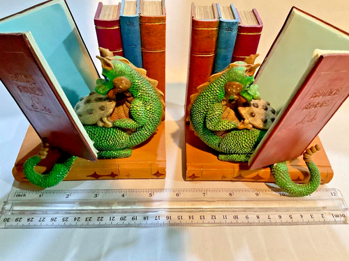 Set of BEDTIME STORIES Randal Spangler DRAGLINGS BOOKENDS Dragon ...