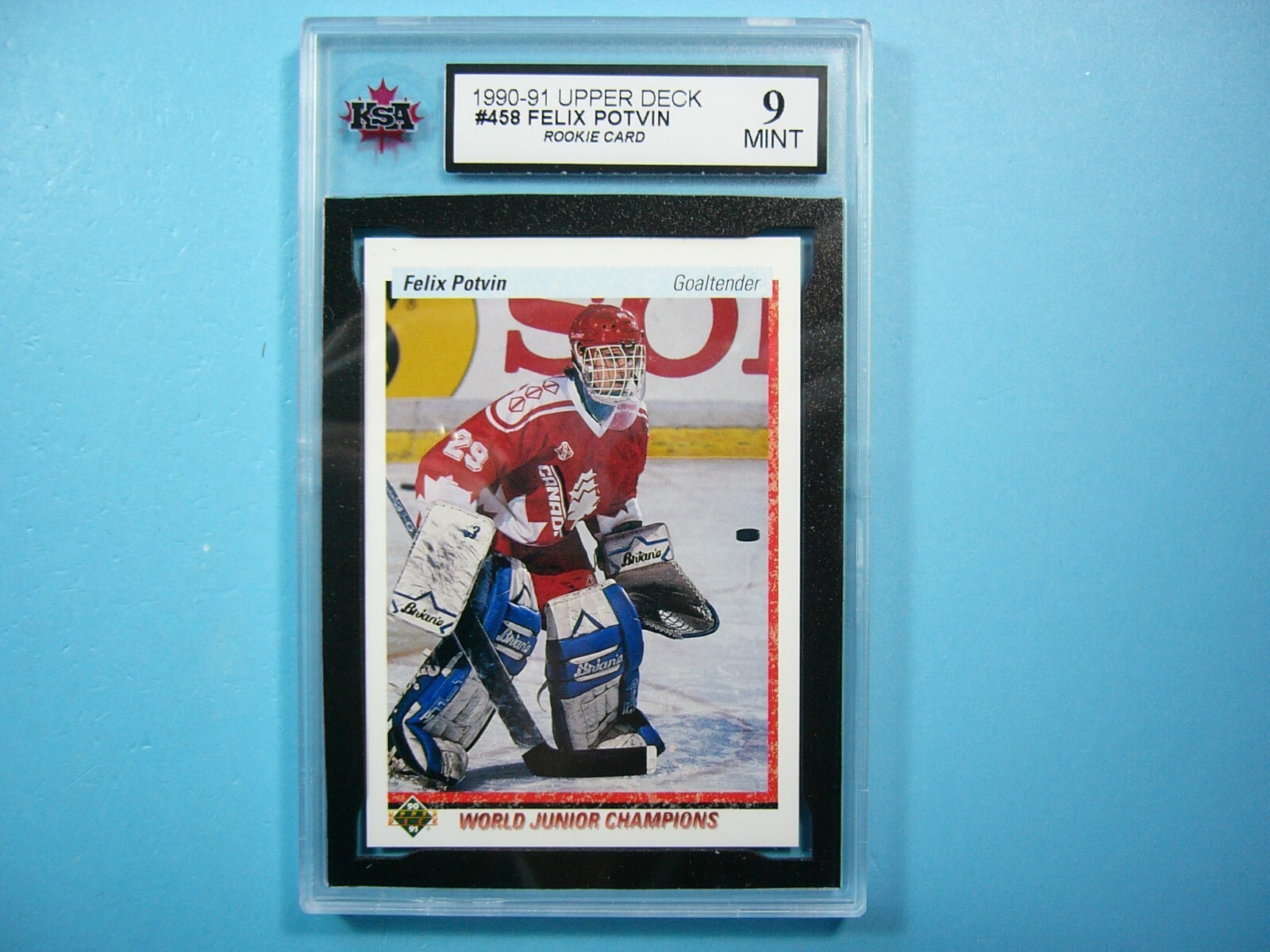 1990/91 UPPER DECK NHL HOCKEY CARD #458 FELIX POTVIN ROOKIE RC KSA 9 ...