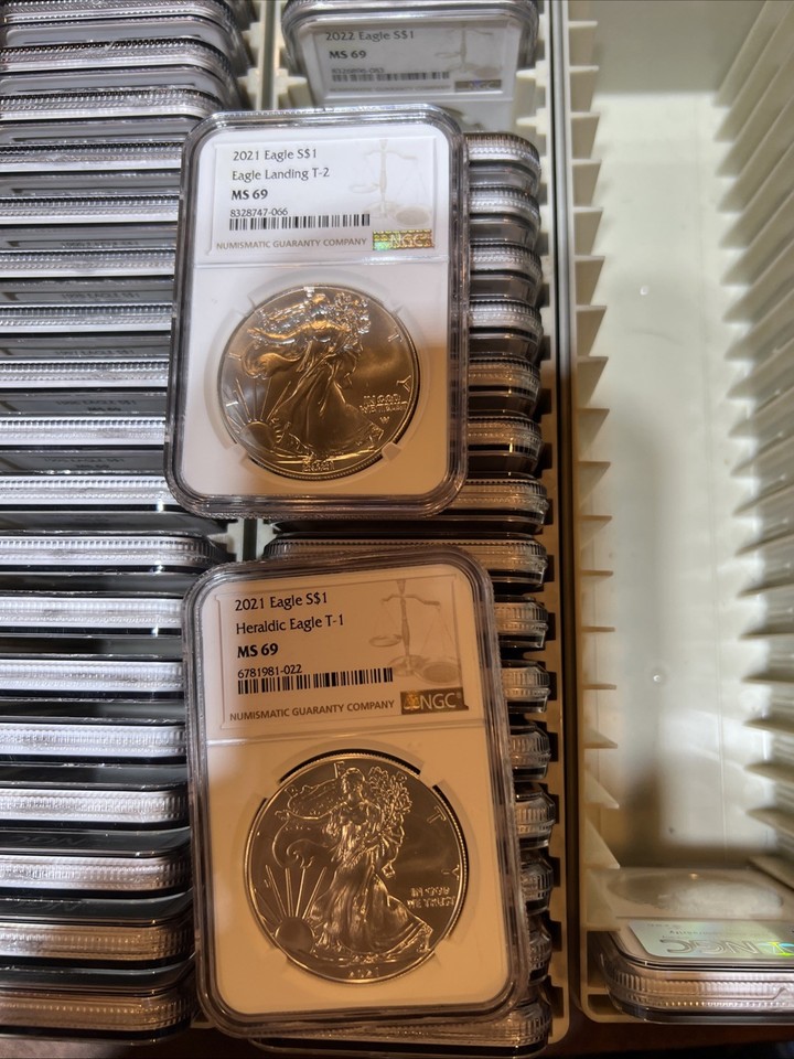 1986-2025 American Silver Eagle 41-Coin Set NGC MS69 (Type 1 & 2) | eBay