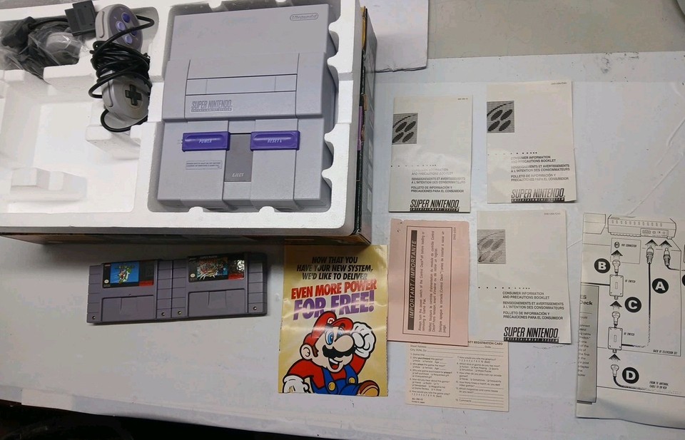 Nintendo Super NES Super Set Console Super Mario World/Mario All Stars ...