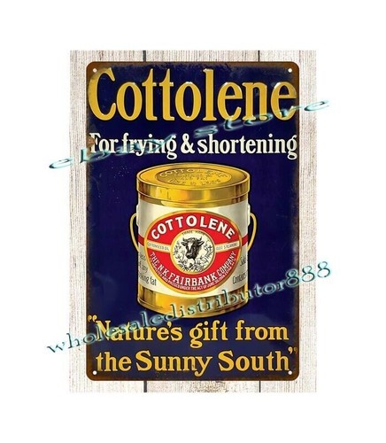 1920s COTTOLENE COTTONSEED OIL metal tin sign retro garage decorating ...