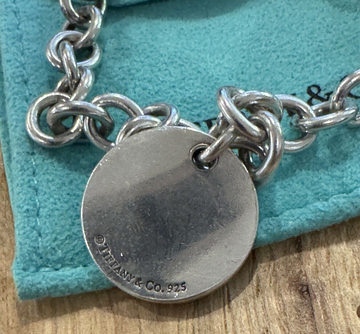 Tiffany & Co. New York Round Tag Charm Bracelet 925 Sterling Tiffany & Co. New York Round Tag Charm Bracelet 925 Sterling