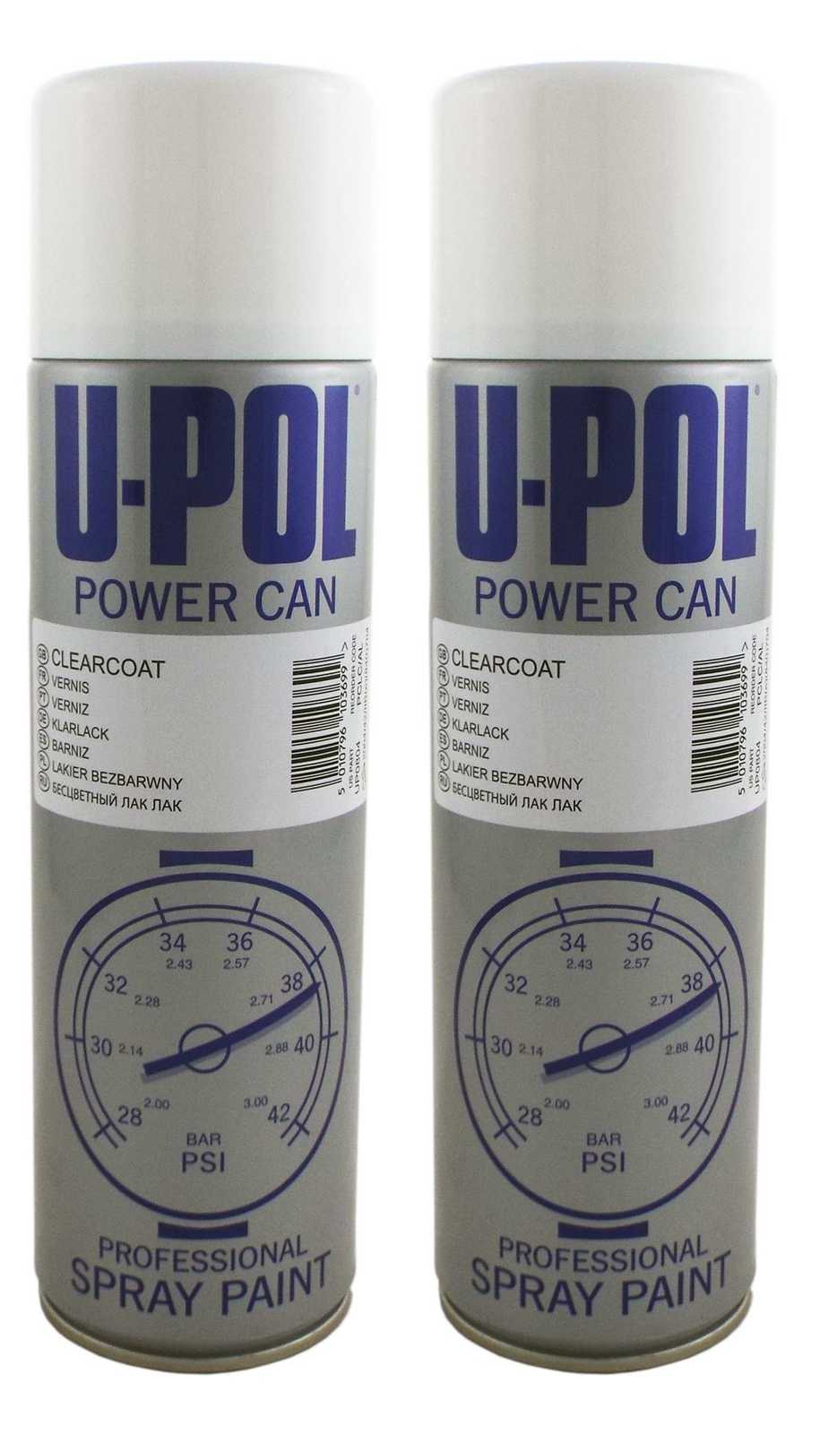 U-Pol Power Can HIGH GLOSS CLEAR LACQUER Paint 500ml x 2 Car Spray ...