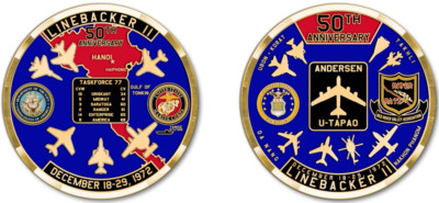 NAVY MARINE CORPS VIETNAM LINBACKER II 50TH ANNIVERSARY 2" CHALLENGE ...