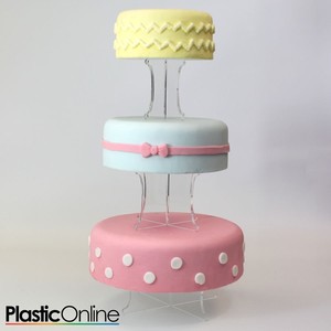 Clear Acrylic 3 Tier Wedding Cake Display Stand Perspex Cake Risers ...