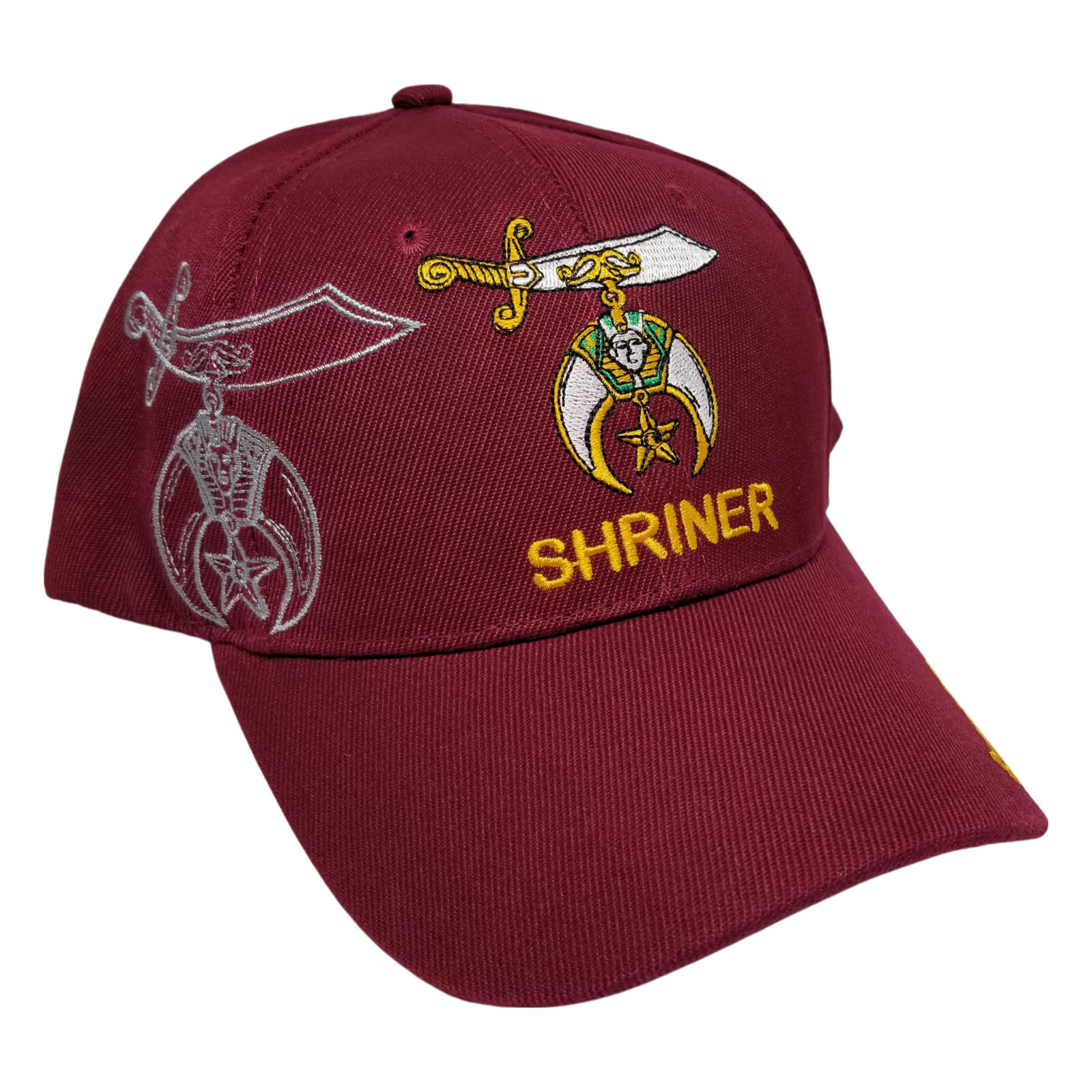 Shriners Baseball Cap Maroon Shriner Hat Crescent Scimitar Masons ...