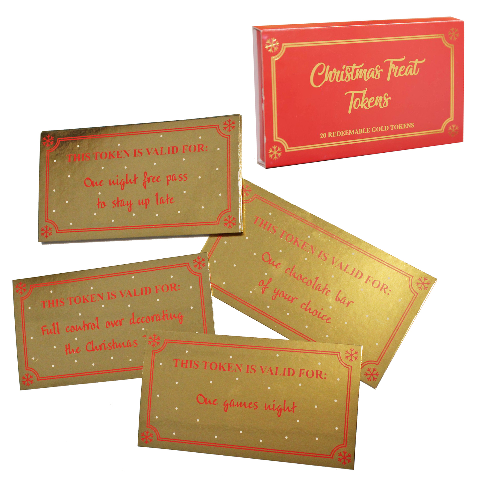 Christmas Redeemable Treat Tokens - Fun / Novelty - Gold - Pack of 20 ...