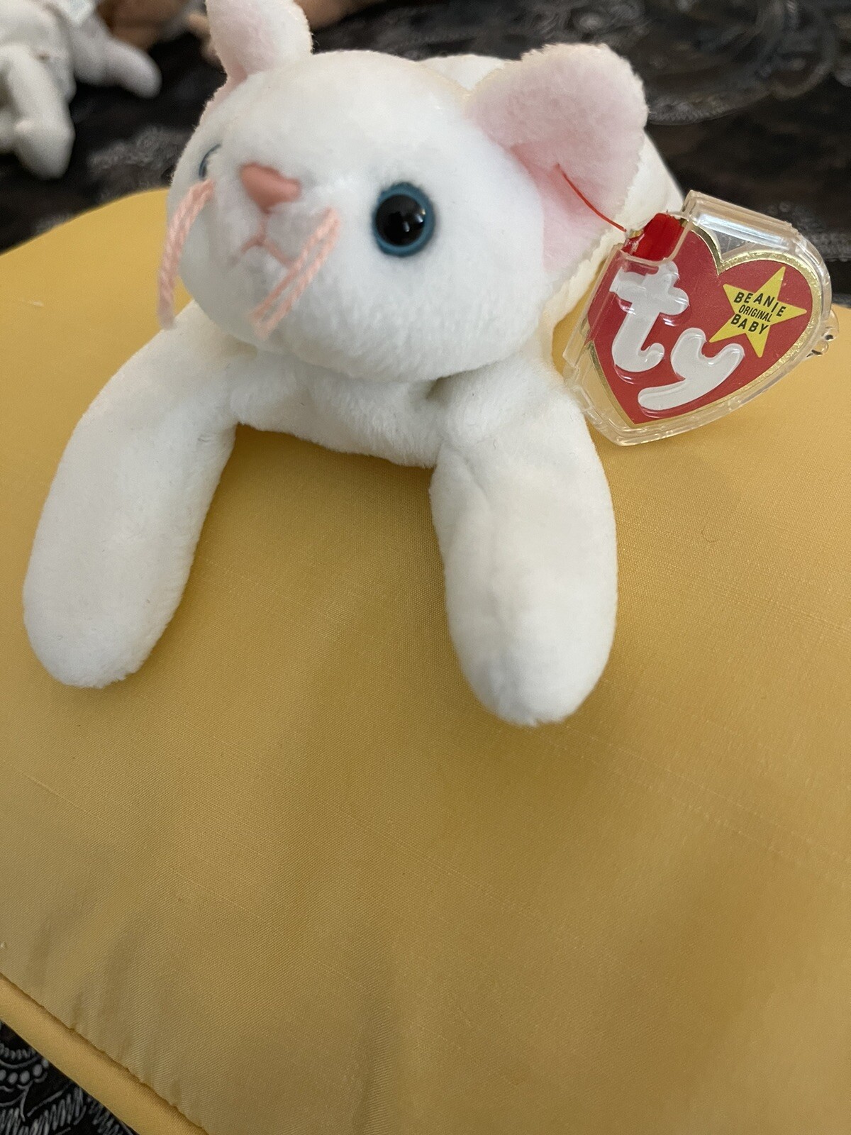Ty Beanie Baby Flip The Cat - White | eBay