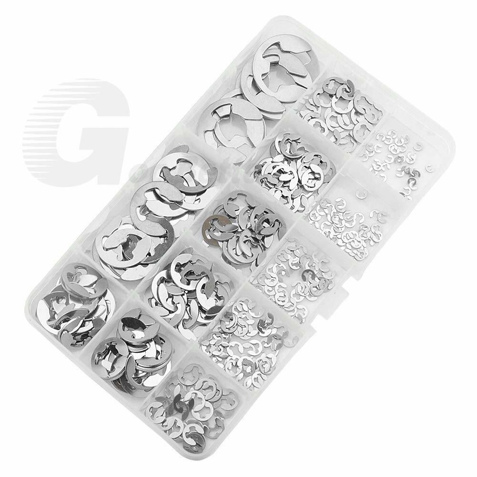 400Pcs 1mm to 15mm E-Clip Circlip Stainless Steel Retaining Ring ...