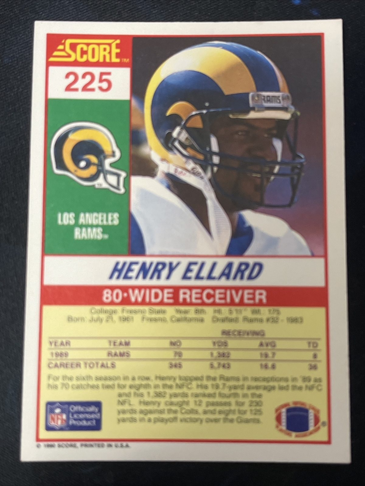 1990 Score - #225 Henry Ellard for sale online | eBay
