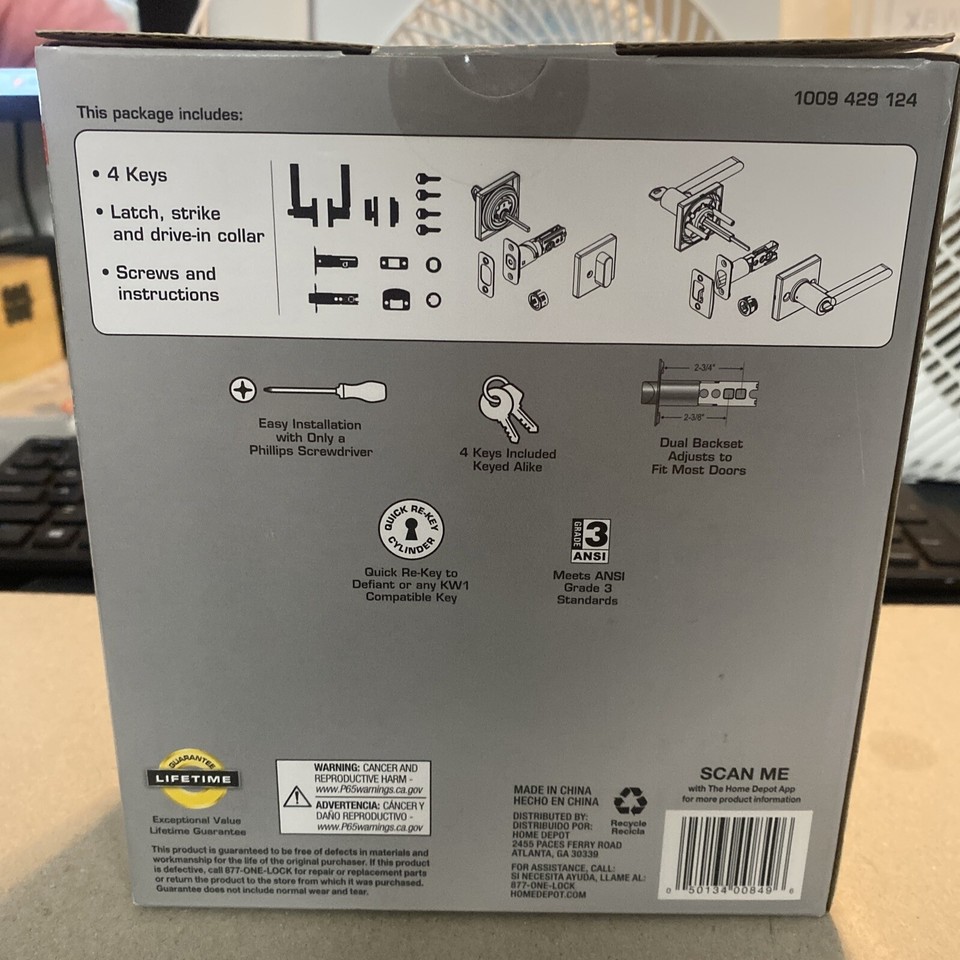 Defiant Tonebridge Single Cylinder Combo Pack Matte Black 1009 429 124 ...