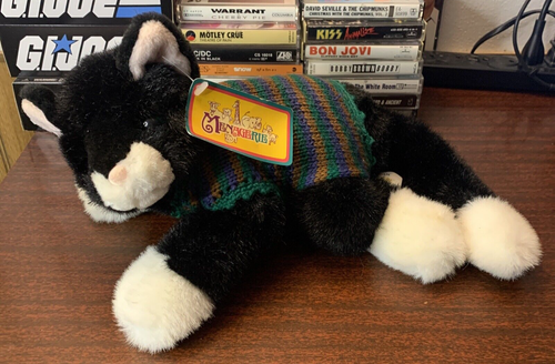 Vintage Menagerie Sebastian 10" Oreo plush cat with sweater, with ...