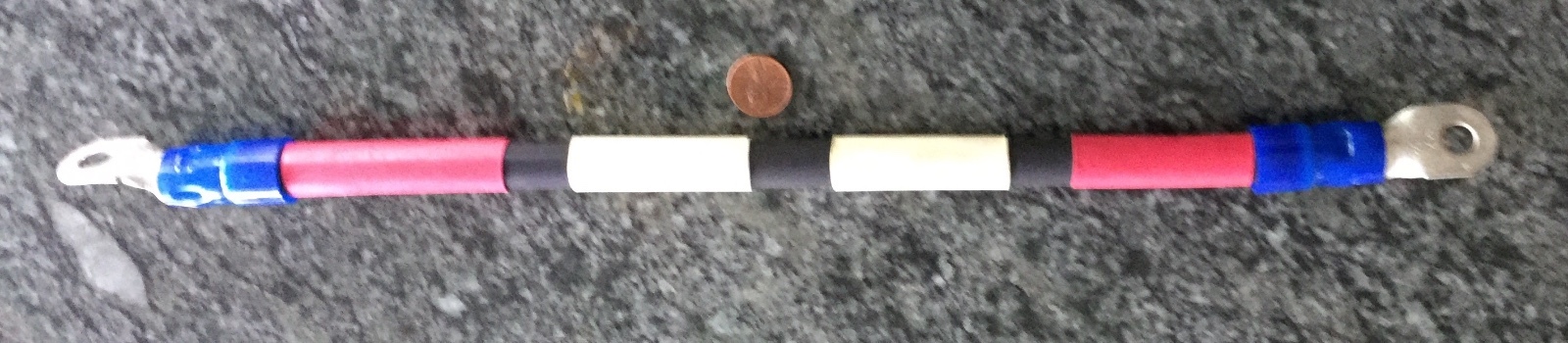 neg pos solid copper battery cross over 2ended loops 24V solar wind 1/0 ...