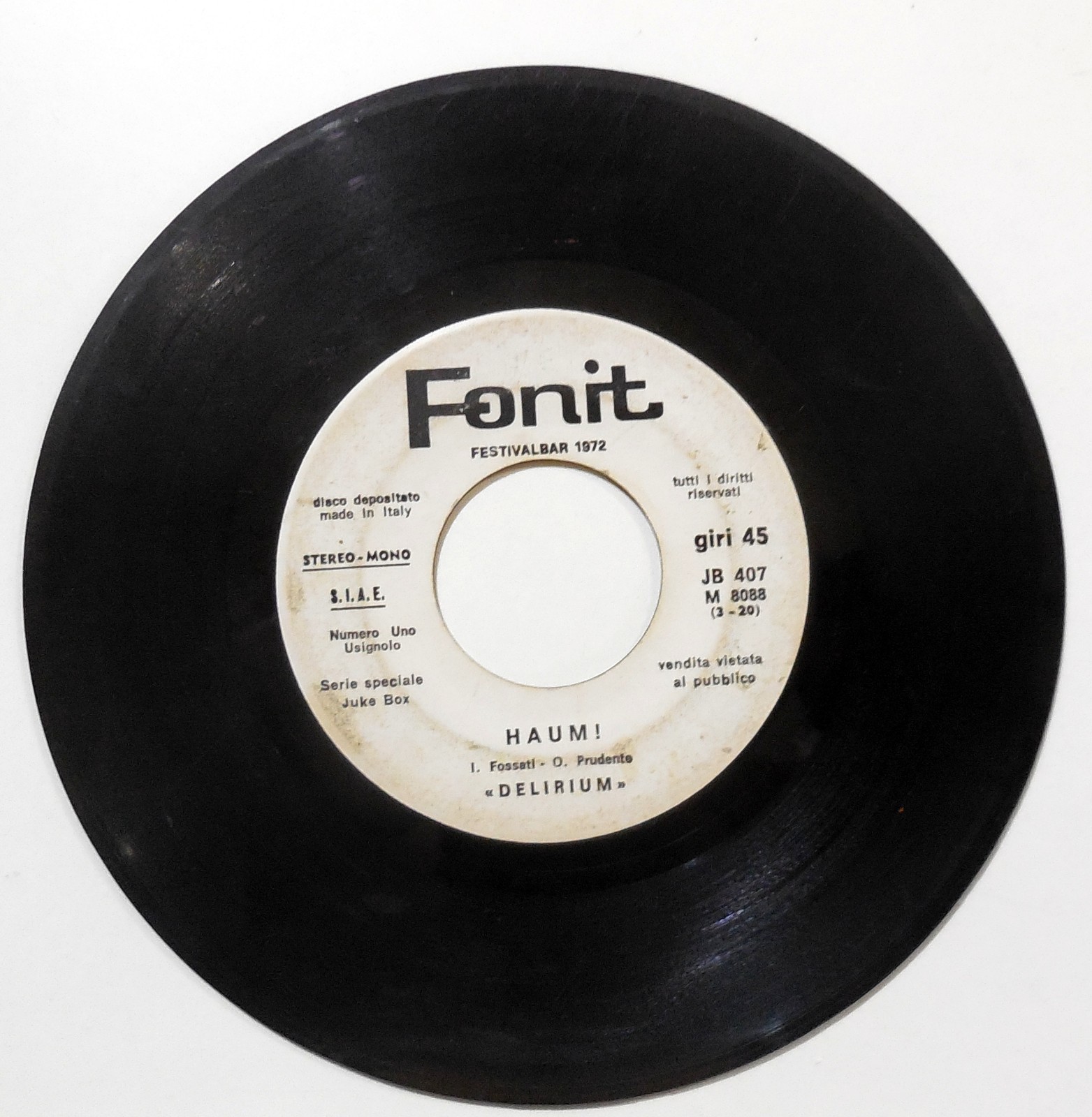 45 GIRI RPM JUKE BOX DELIRIUM HAUM OSANNA CANZONA FESTIVALBAR 1972 | eBay