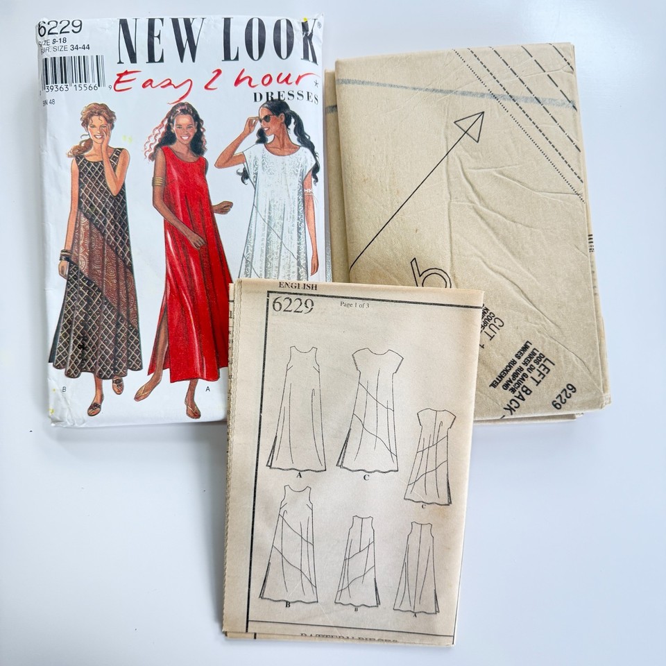 New Look 6229 Easy 2-Hour Dress Pattern Size 8–18 Maxi A-Line Slit ...