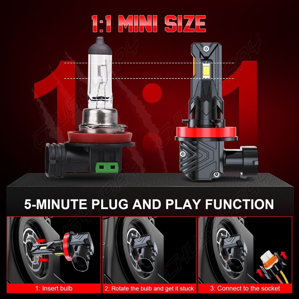 For Toyota Camry 2007- 2014 4X 9005+H11 Combo LED Headlight High Low ...