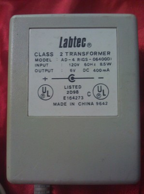 Genuine LabTec Class 2 transformer Model: AD-4 7.8W 6VDC 400mA | eBay