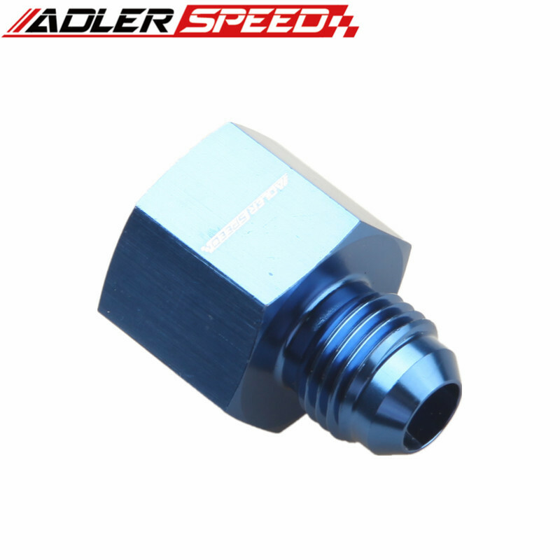 2PCS Aluminum Fuel Hose Reducer Fitting Adapter Blue -8AN AN8 Female To ...