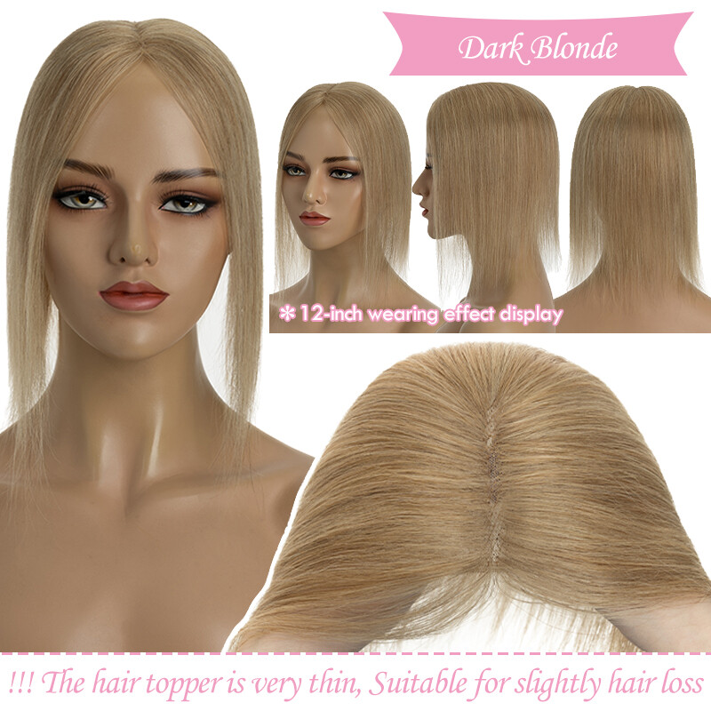 100% Remy Human Hair Topper Clip in Free Part | Left Part | MIddle Part ...