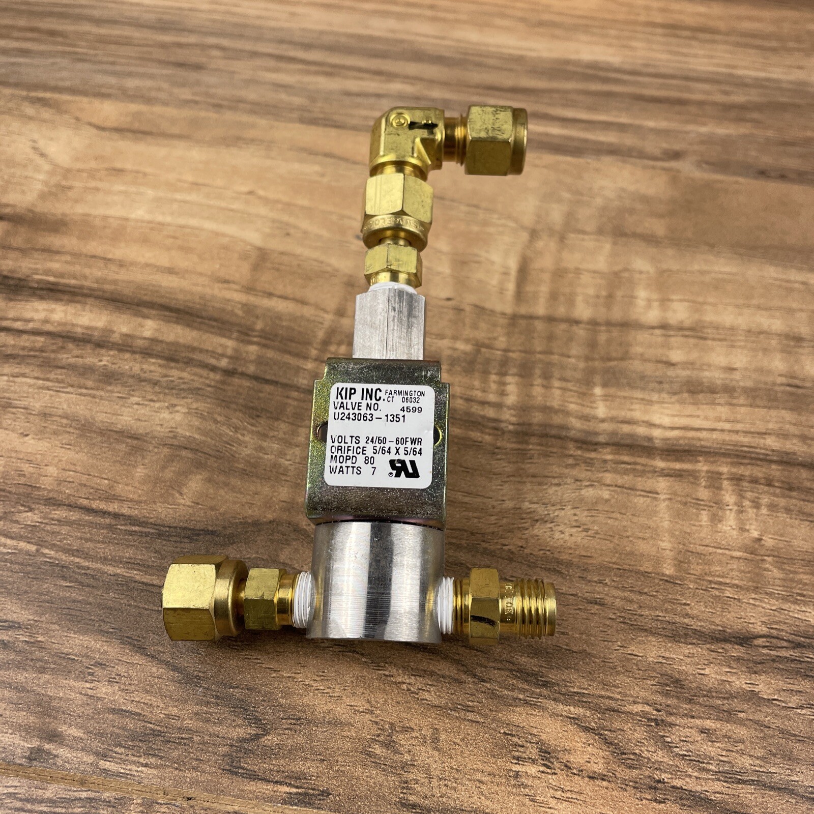 KIP INC Sub Solenoid Valve No. U243063-1351with Brass Swagelok Fittings ...