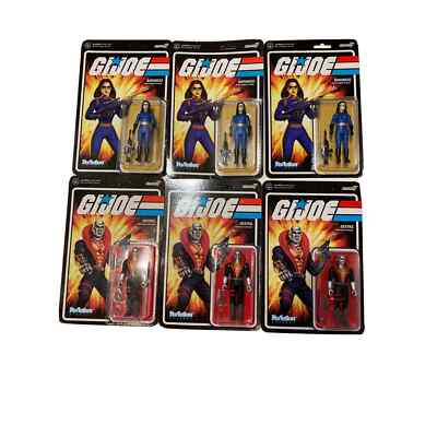 Gi Joe Super 7 ReAction Figures Lot of 6 Cobra Baroness Destro Action ...