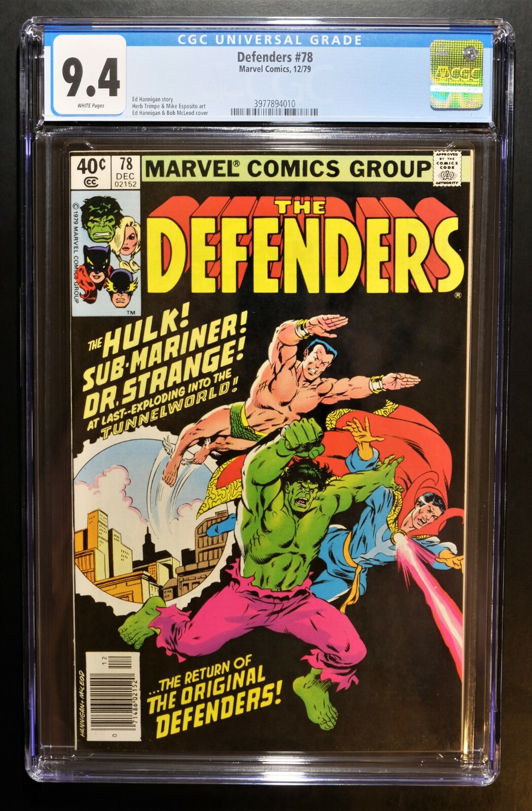 DEFENDERS #78 CGC 9.4 - WP *RETURN OF THE ORIGINAL DEFENDERS* NEWSSTAND ...