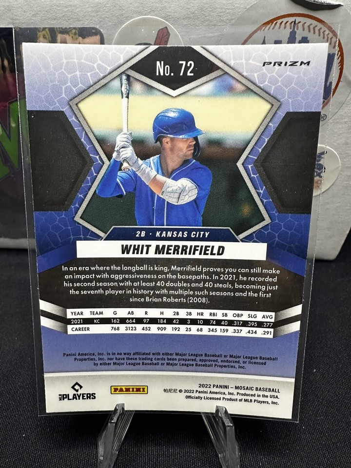 💥2022 Panini Mosaic Silver Prizm #72 Whit Merrifield Kansas City Royals ...