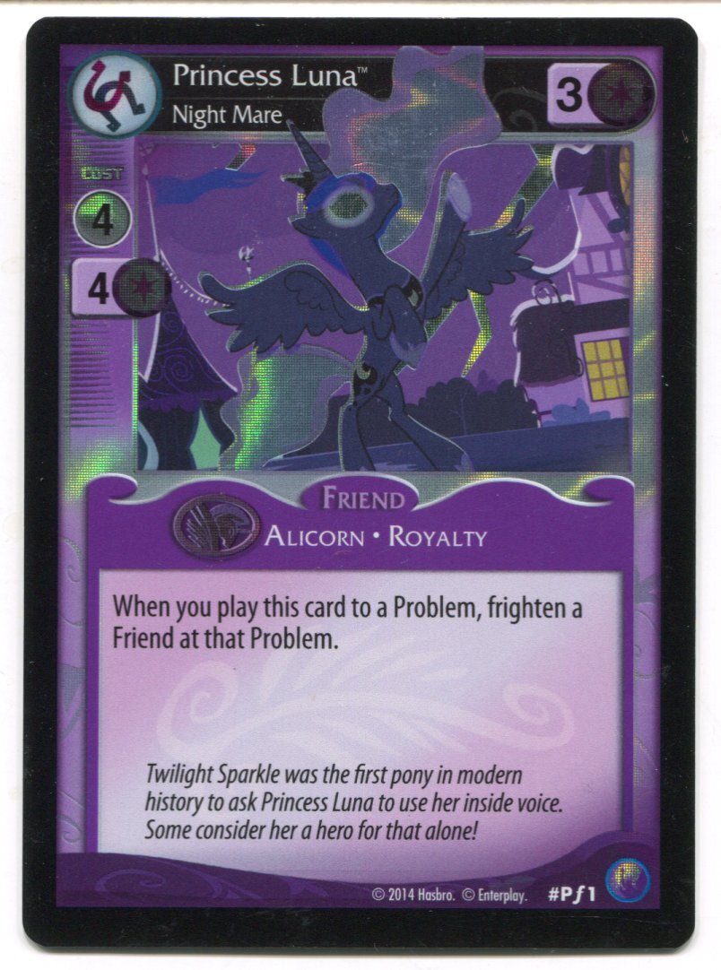 My Little Pony Princess Luna Night Mare #Pf1 Foil Card MLP TCG ...